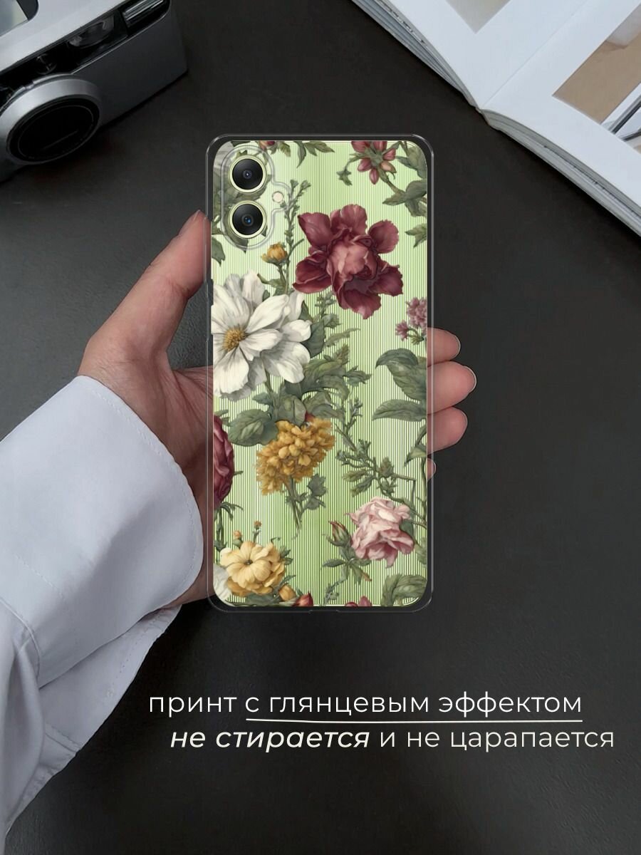Чехол на Samsung Galaxy A06 / Самсунг Галакси А06 с принтом Акварельные цветы 2 — фото 1