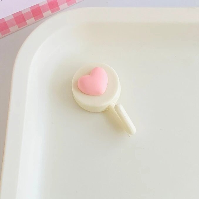 Крючок на стену розовый Pink Heart White