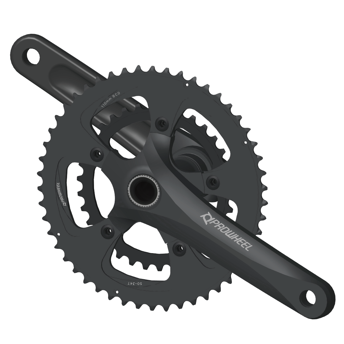 Система PROWHEEL ROAD OUNCE-521C-TT-N(50-34)AL-6061-T6, CHAINLINE:43.5, BCD:110, BB PW-BB68, черный