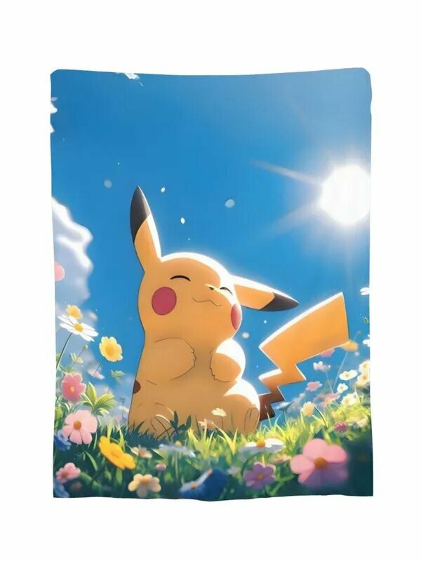 MXEB Плед с фотопринтом Pokemon Пледы Покемон , Фланель, 200 см х 150 см