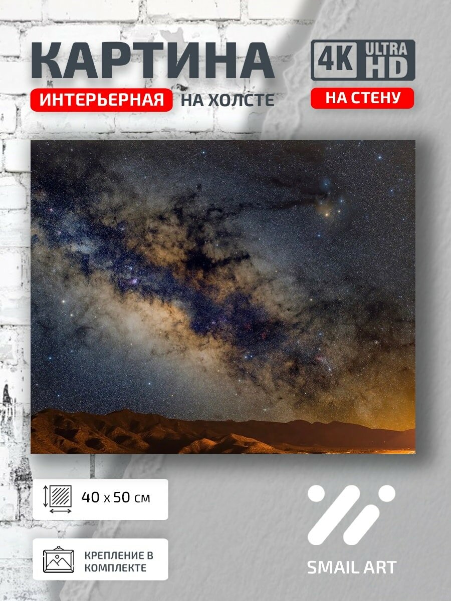 Картина на холсте интерьерная 40 на 50 на стену Млечный путь для студии абстракция
