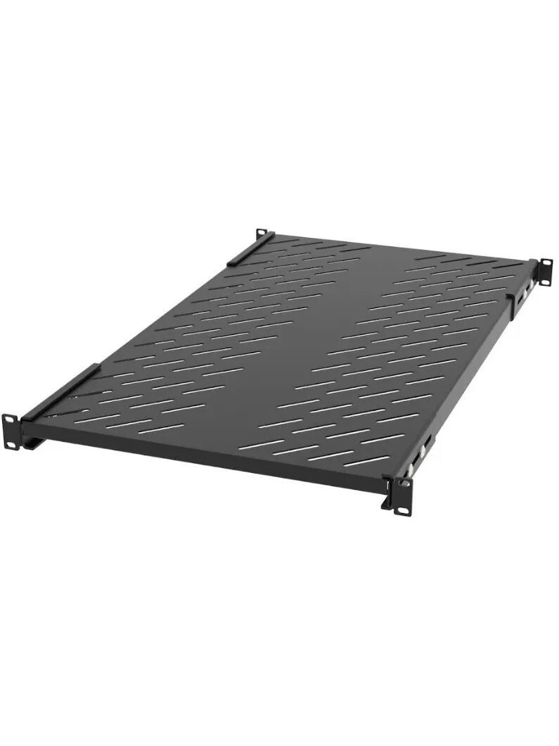 Полка стационарная Filum FL-RSHR-1U-800-BK 19" усиленная, 1U, перфорированная, глубина 800 мм, нагрузка 150 кг, черная