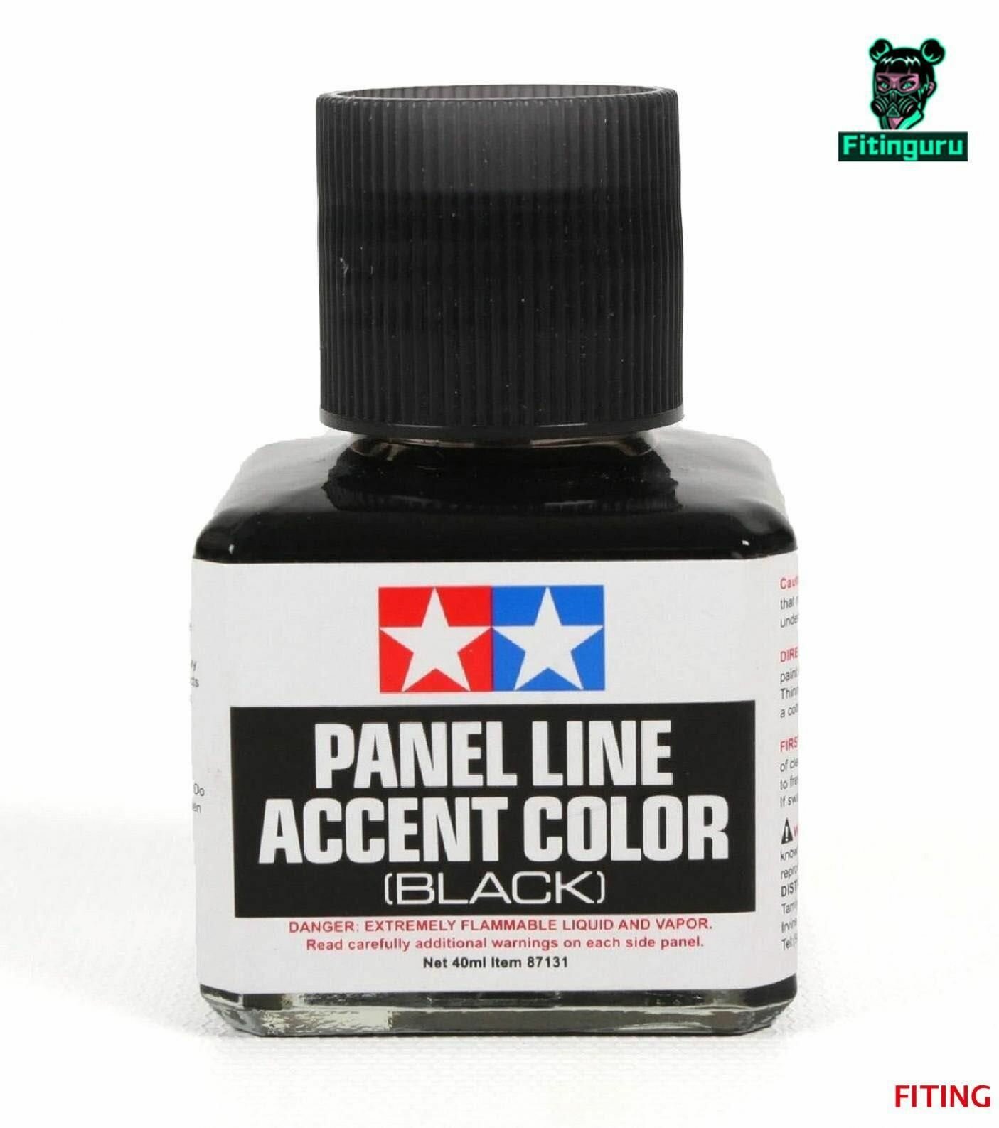 Смывка для сборных моделей Tamiya Panel Line Accent Color Black, эмалевая черная краска для прорисовки панельных швов, 40 мл