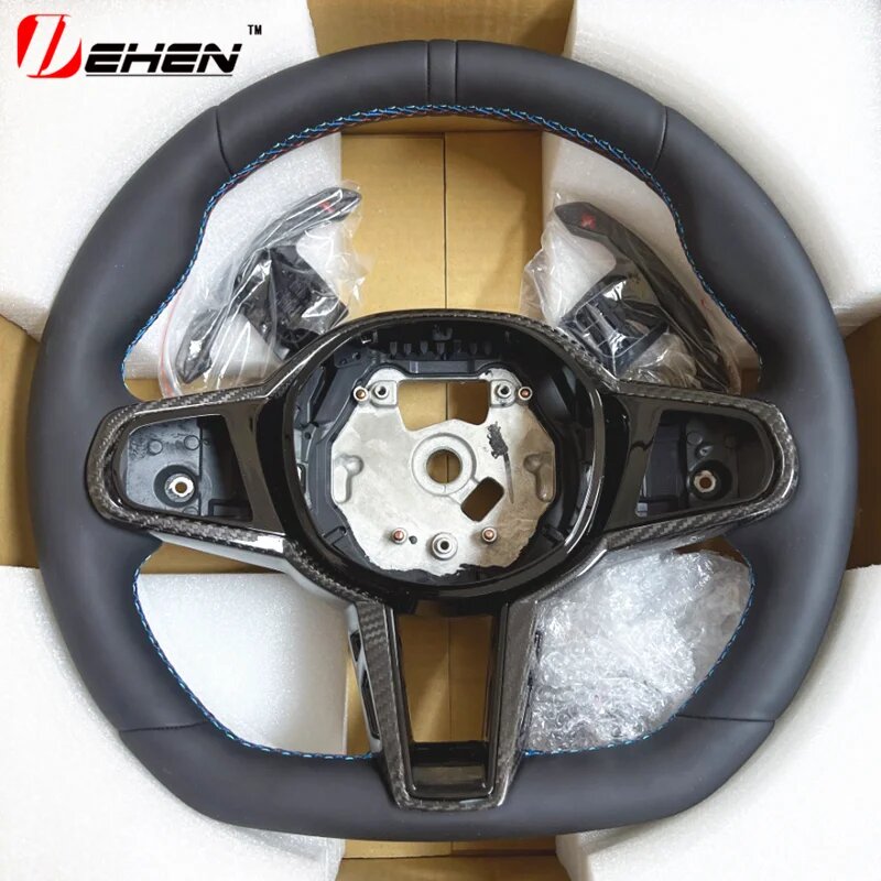 Модернизированный кожаный автомобильный руль для BMW 3 4 5 серии G01 G02 G05 G20 G80 G82 G22 G26 G30 G32 G87 F90 F95 Автомобильные аксессуары style6 Leather, For heating For ACC