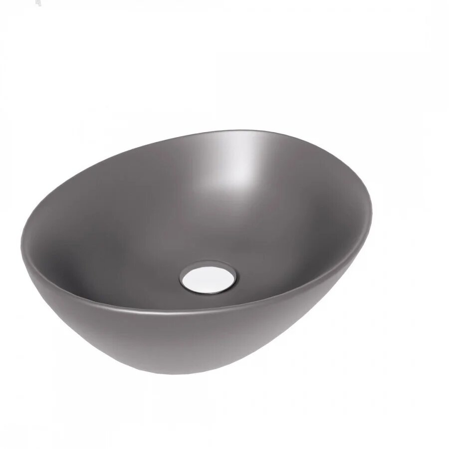 Накладная раковина Maretti Eleganza EN13NS87-985 накладная, без отверстия под смеситель, фарфоровая, овальная, раковина для ванной, серая, матовая