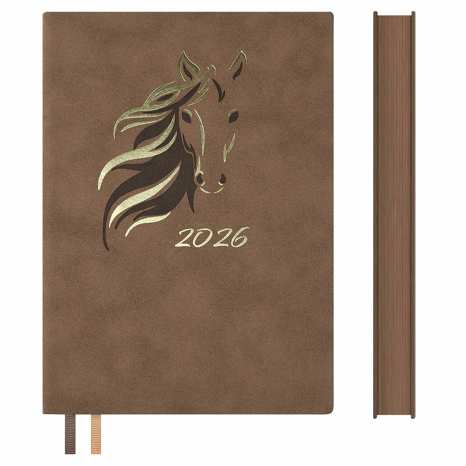 Ежедневник датированный 2026 ESCALADA, формат А5, 176 л, мягкий переплёт, запаянный край, искусственная кожа "Замша", тиснение фольгой, блинтовое тиснение