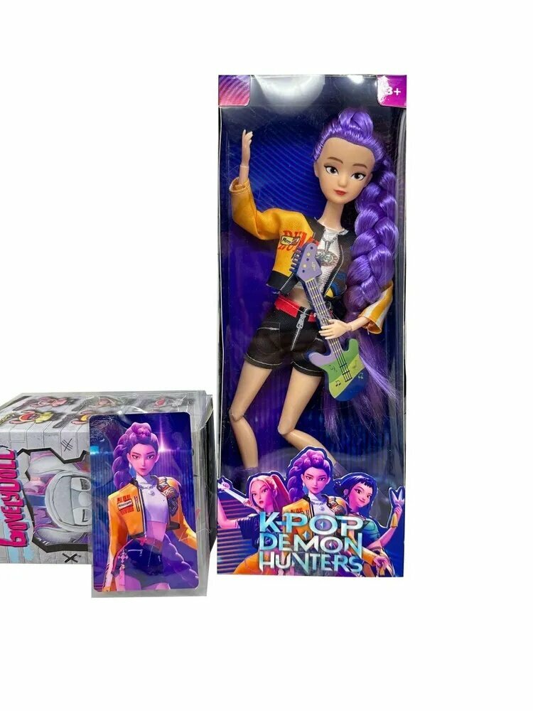 Игрушка Кукла K-POP Huntrix Анимированная 11.5 дюймов 12 Артикуляций С Радуговыми огнями и Темной Песней