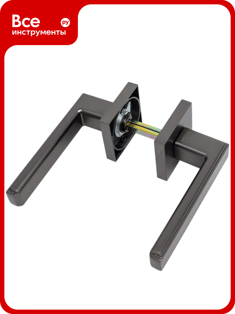 Дверная ручка Ренц Арона матовый черный никель INDH 96-03 MBN, квадратная форма, гальваническое покрытие