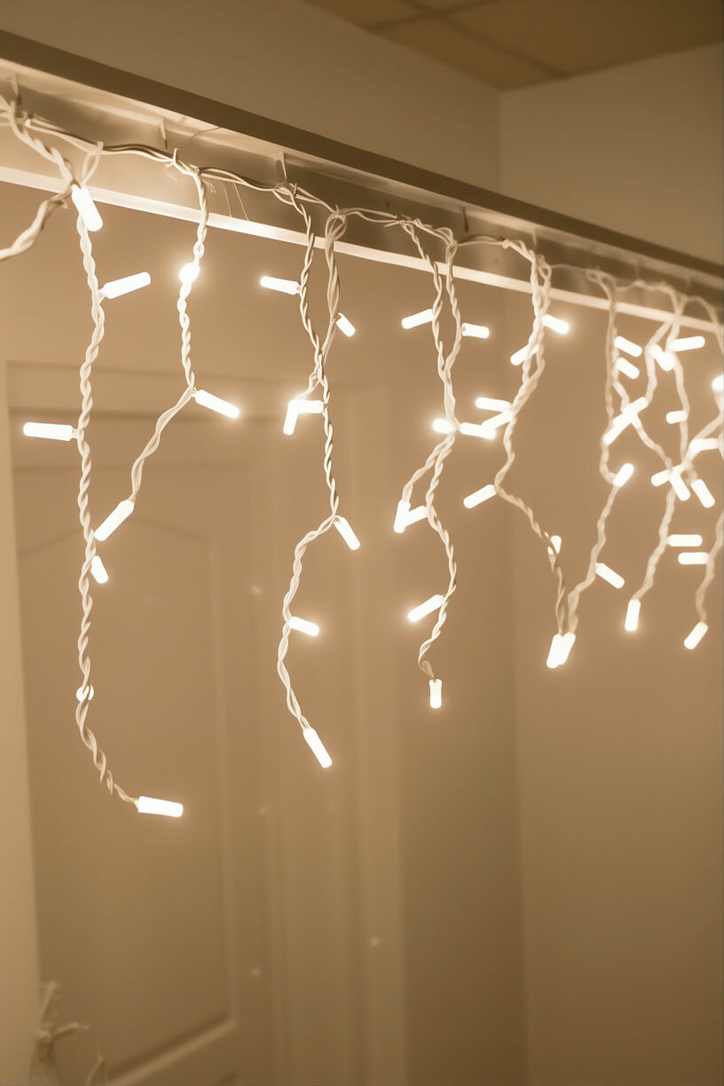 Светодиодная гирлянда Бахрома Profi Rubber 4.8*0.5 м, 190 теплых белых LED ламп, белый каучук+ПВХ, соединяемая, IP65, Winter Deco 4080181