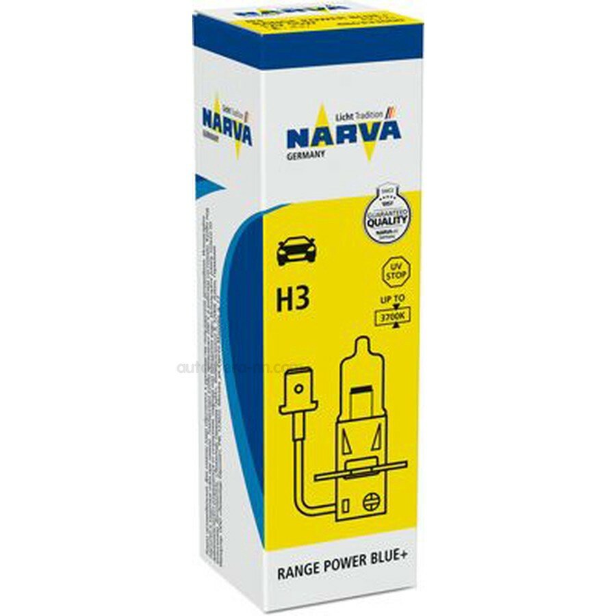 NARVA 486333000 Лампа H3 Range Power Blue+ 12V 55W PK22s NVA (упаковка Carton Box 1 шт)