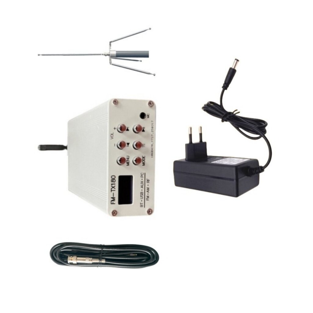 Передатчик FM-вещания FM TX180 С Bluetooth-совместимым USB-входом И дисплеем Для Организации мероприятий на открытом воздухе