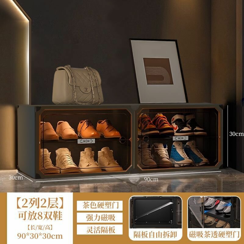 Шкаф для обуви, встроенный в стену предмет хранения в домашней двери, многослойная прозрачная простая полка для обуви в помещении