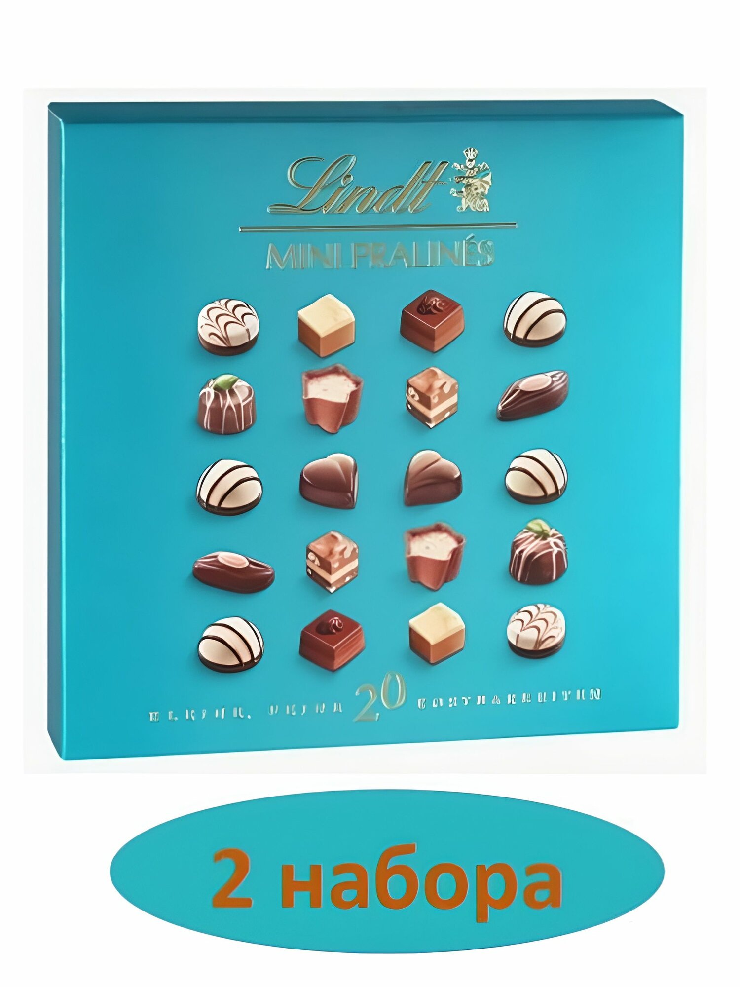 Конфеты шоколадные Lindt ассорти Мини-пралине 100 г. 2 шт.