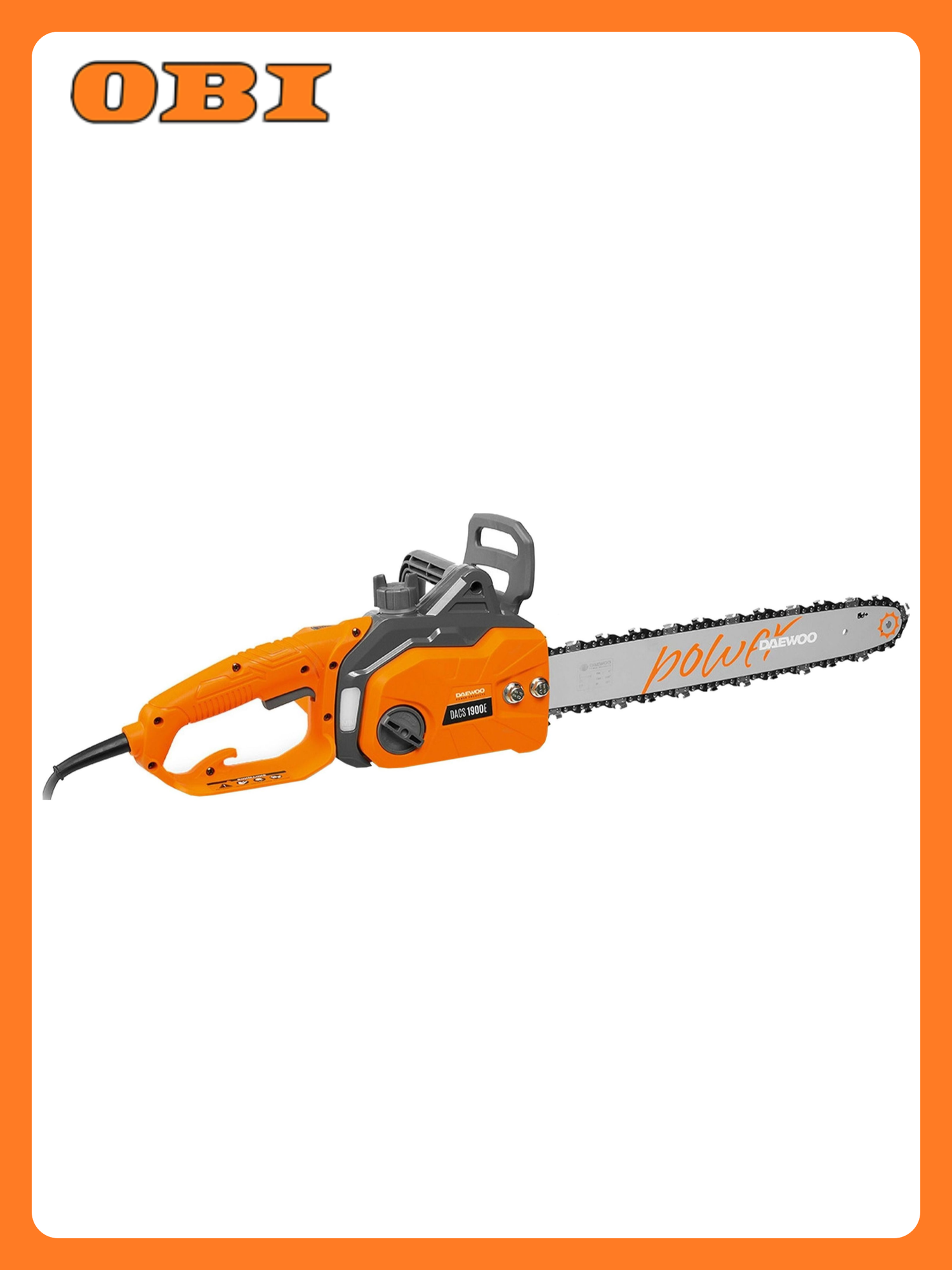 Электропила DAEWOO DACS 1900E, 1850Вт, блокировка кнопки включения