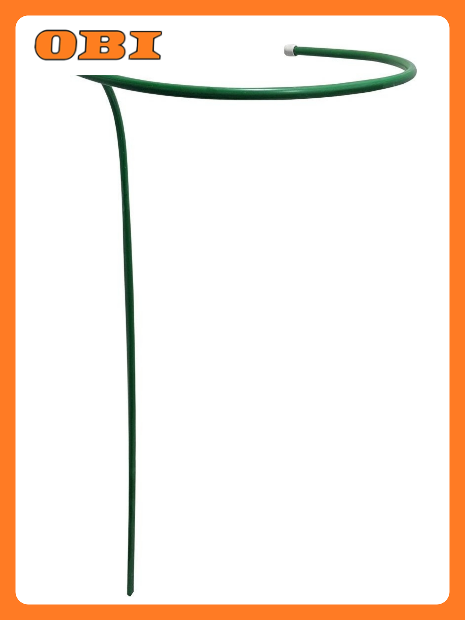 Опора для цветов H90 D40, металл, зеленая, неразборная, 1 шт.