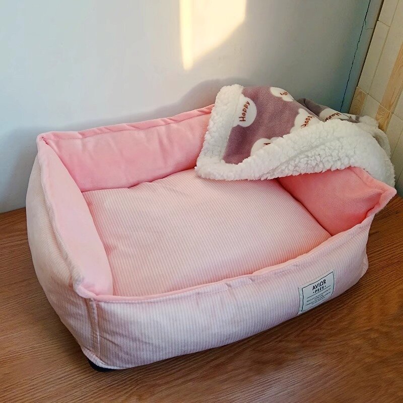 Собачий питомник Кошачий питомник утолщен зимой, теплые и съемные спальные коврики Хрустальный бархатный порошок +