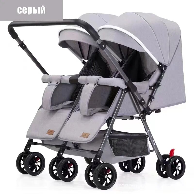Коляска для двойни реверсивный блок, складной AA