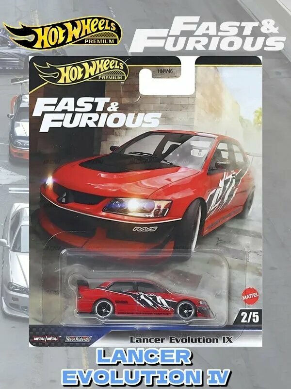 Набор Hot Wheels Premium Fast & Furious : 1 коллекционных авто LANCER EVOLUTION IV (лимитированная серия)
