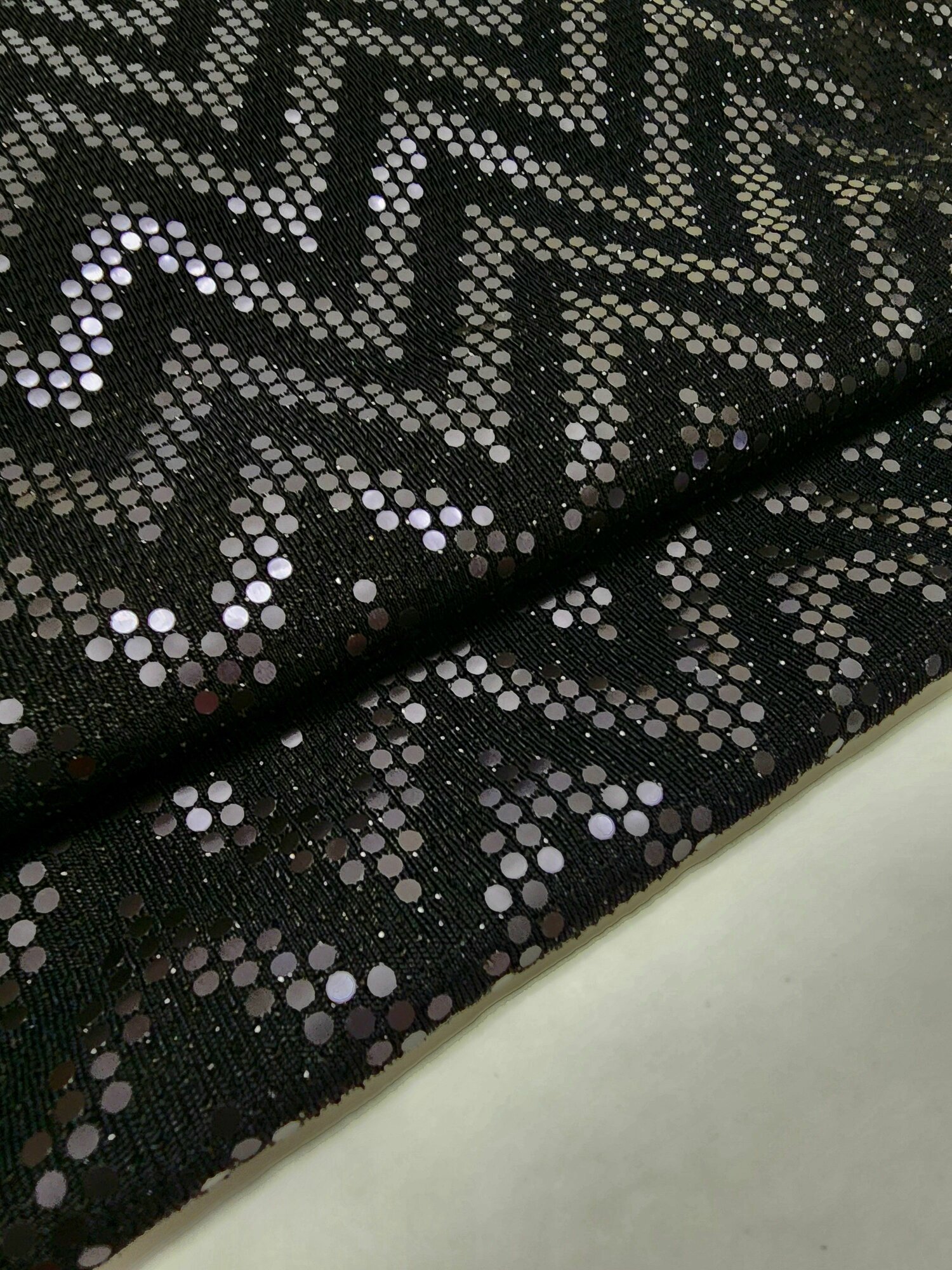 Ткань трикотаж пайетки, лунно-синий, 150*140см