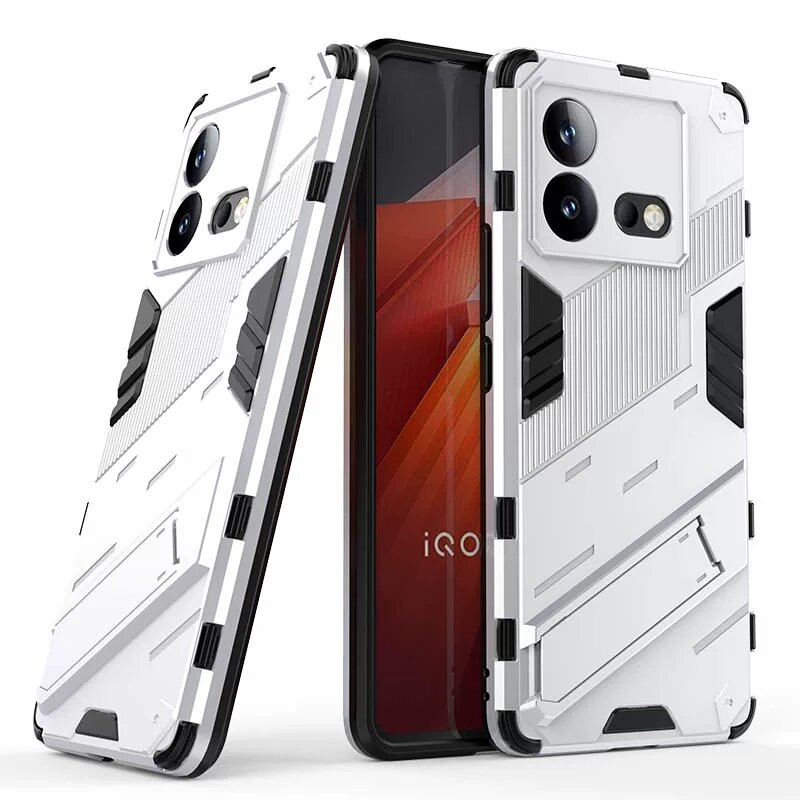 Чехол для iQOO Neo9 Pro с защитой от падений, матовый силикон, полная защита объектива, цвет перламутровый белый