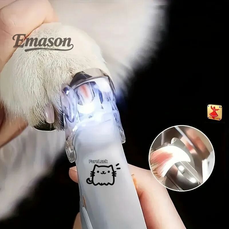 Светодиодные щипцы для ногтей домашних животных, удобные и безопасные для обрезки лап собак и кошек
