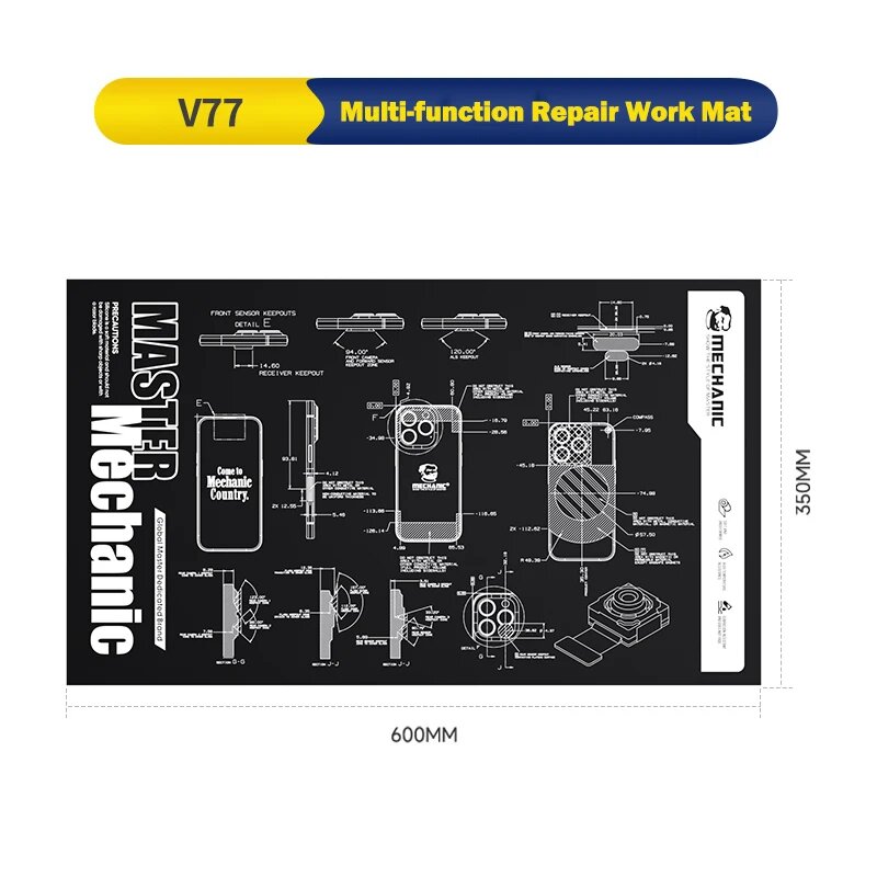 Ремонтный коврик MECHANIC V77, черный