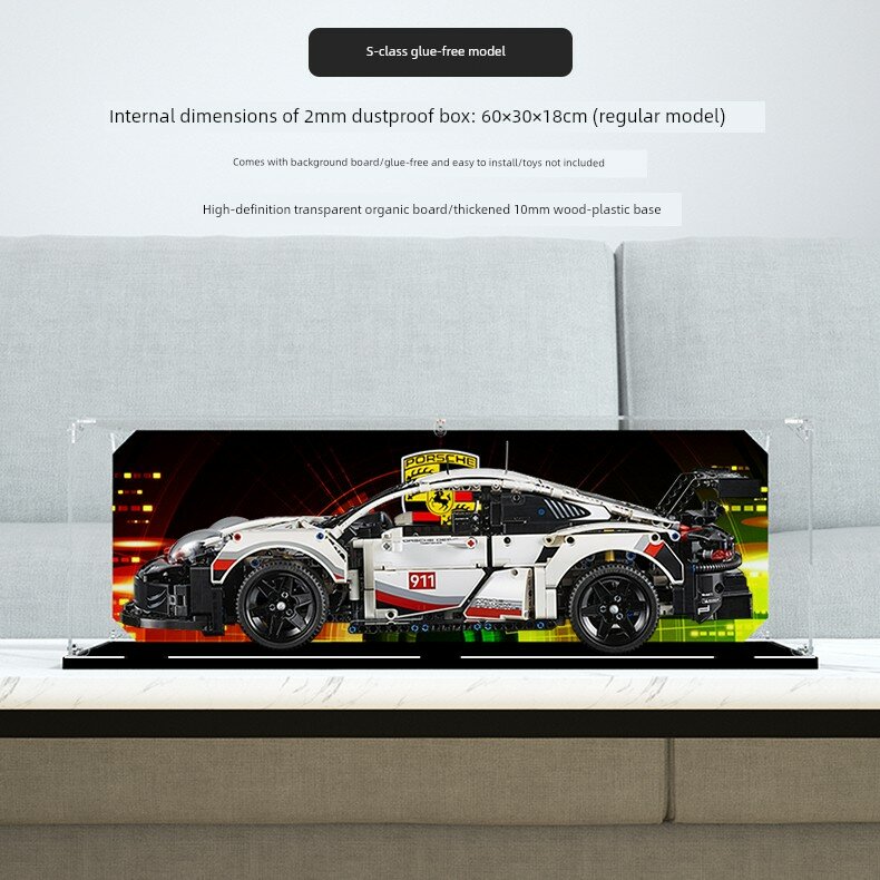 Акриловый дисплей 42096, подходящий для модели Lego Porsche 911RSR, ящик для хранения, пылезащитная крышка коробки,