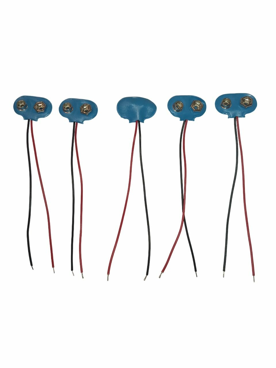 Разъем (клеммная колодка) для батарейки Крона T-образная c проводами 100 мм - 5 штук