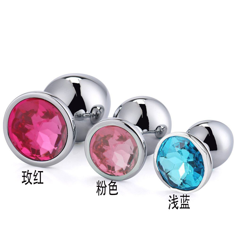 Секс-игрушки SM металлический круглый анальный тампон набор расширитель ануса тампон анальный с камнями и стразами