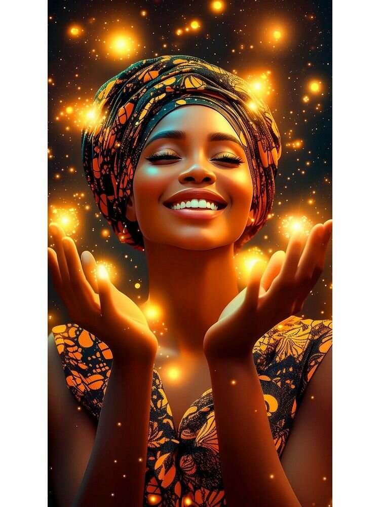 Алмазная картина "Портрет в профиль африканской женщины. Девушка из этнического меньшинства." / Алмазная вышивка /40x50cm