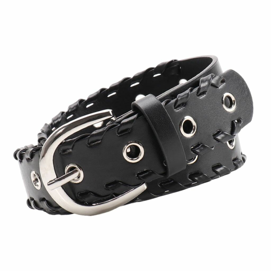 Американский пояс с полым поясом из веревки-черный