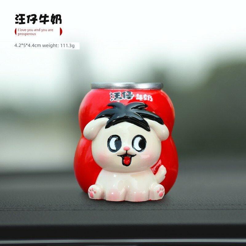 Новый аксессуар для приборной панели автомобиля 2025 года: милый 3D-орнамент в виде девушки с напитком, имитирующий