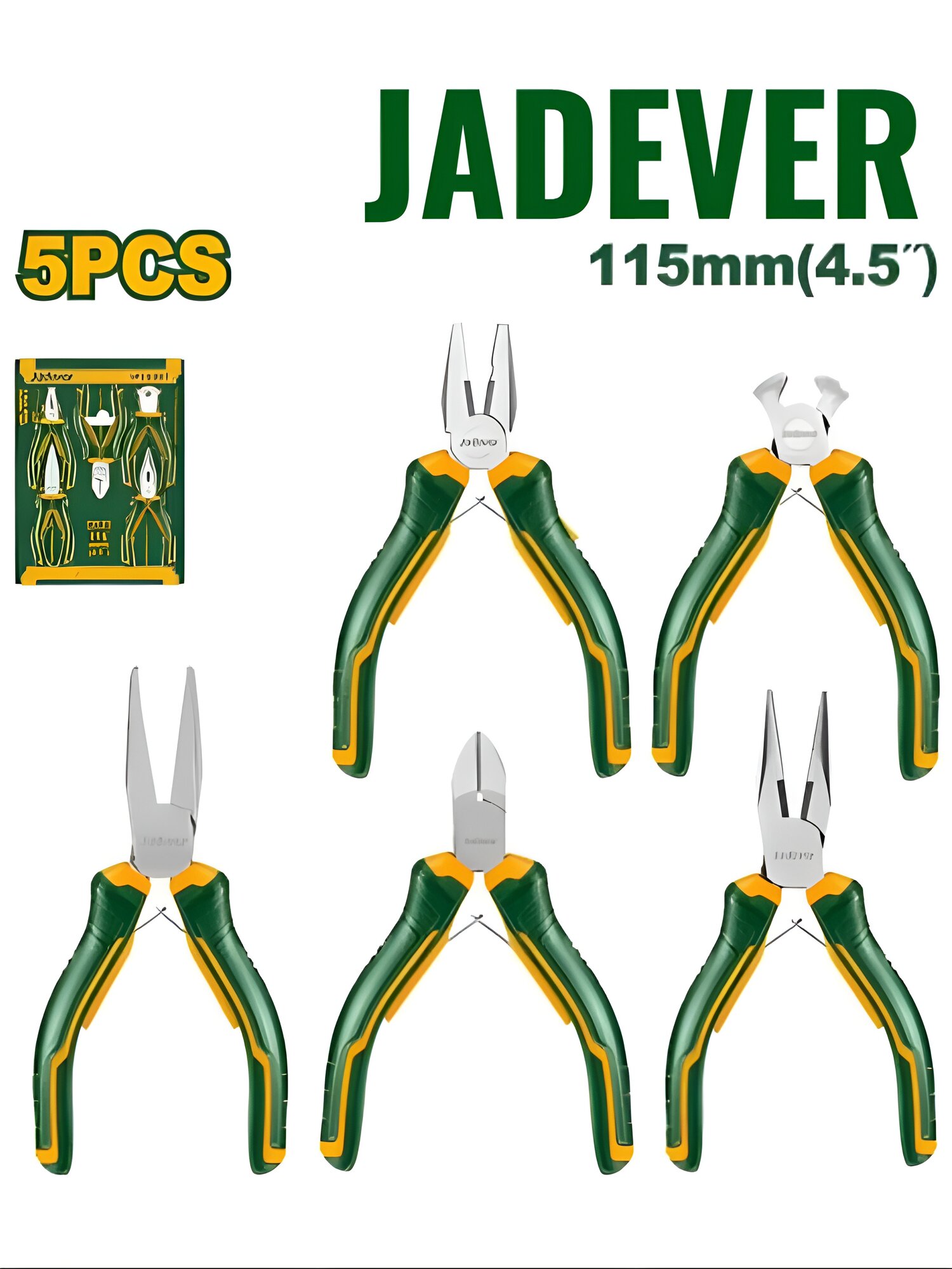 Плоскогубцы, пассатижи набор JADEVER 5 шт многофункциональные инструменты 115 мм