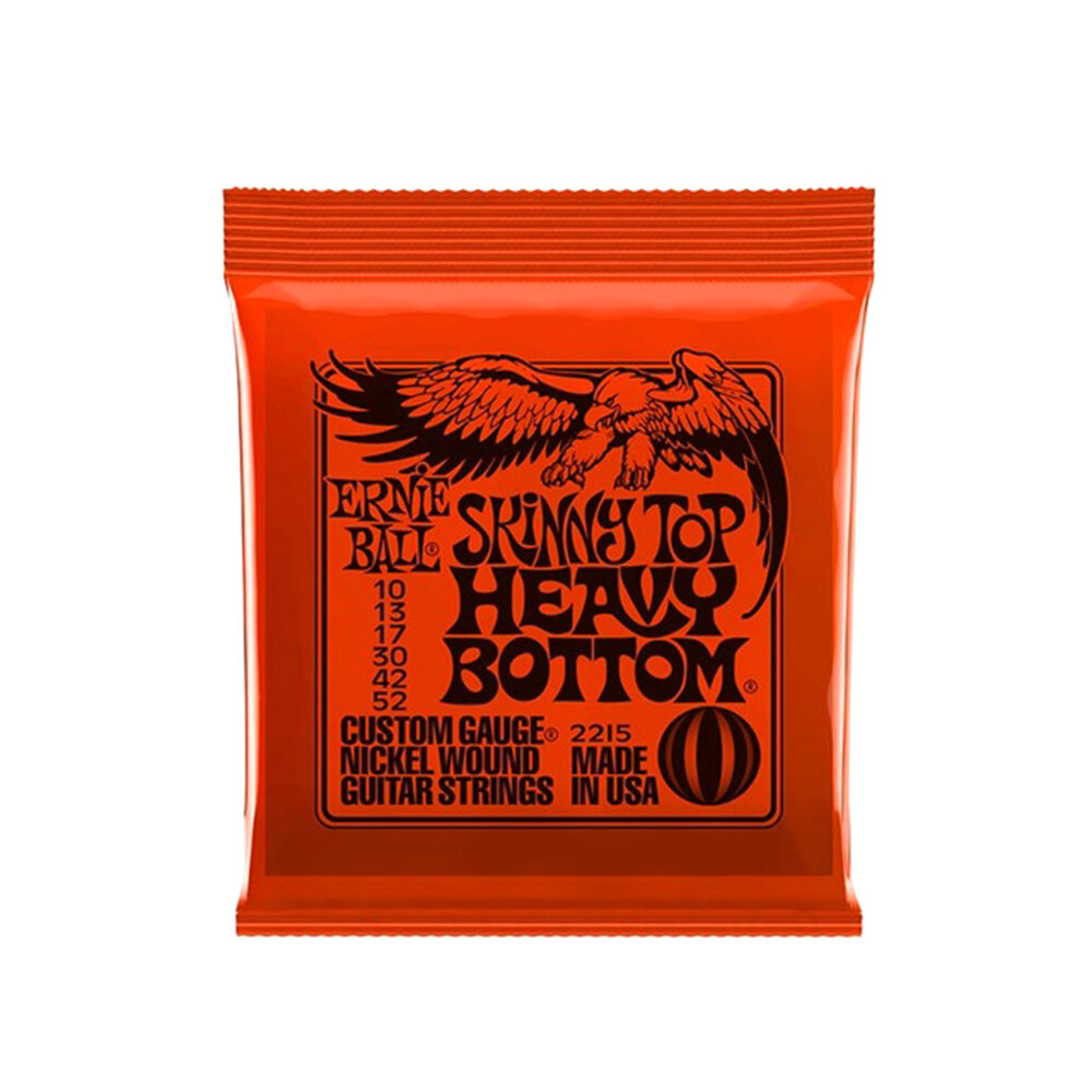 Струны для электрогитары Ernie Ball 2215 Skinny Top Heavy Bottom Slinky Nickel Wound 10-52, 1 комплект (6 струн), материал никель, вес упаковки 20г, размер упаковки 10×10×10мм