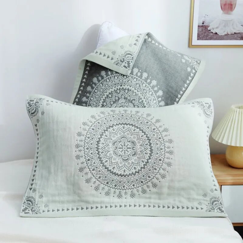 Наволочка Homely Муслин 50x70 см, 2 шт. для спальни, с орнаментом, хлопок, Сканди P2G