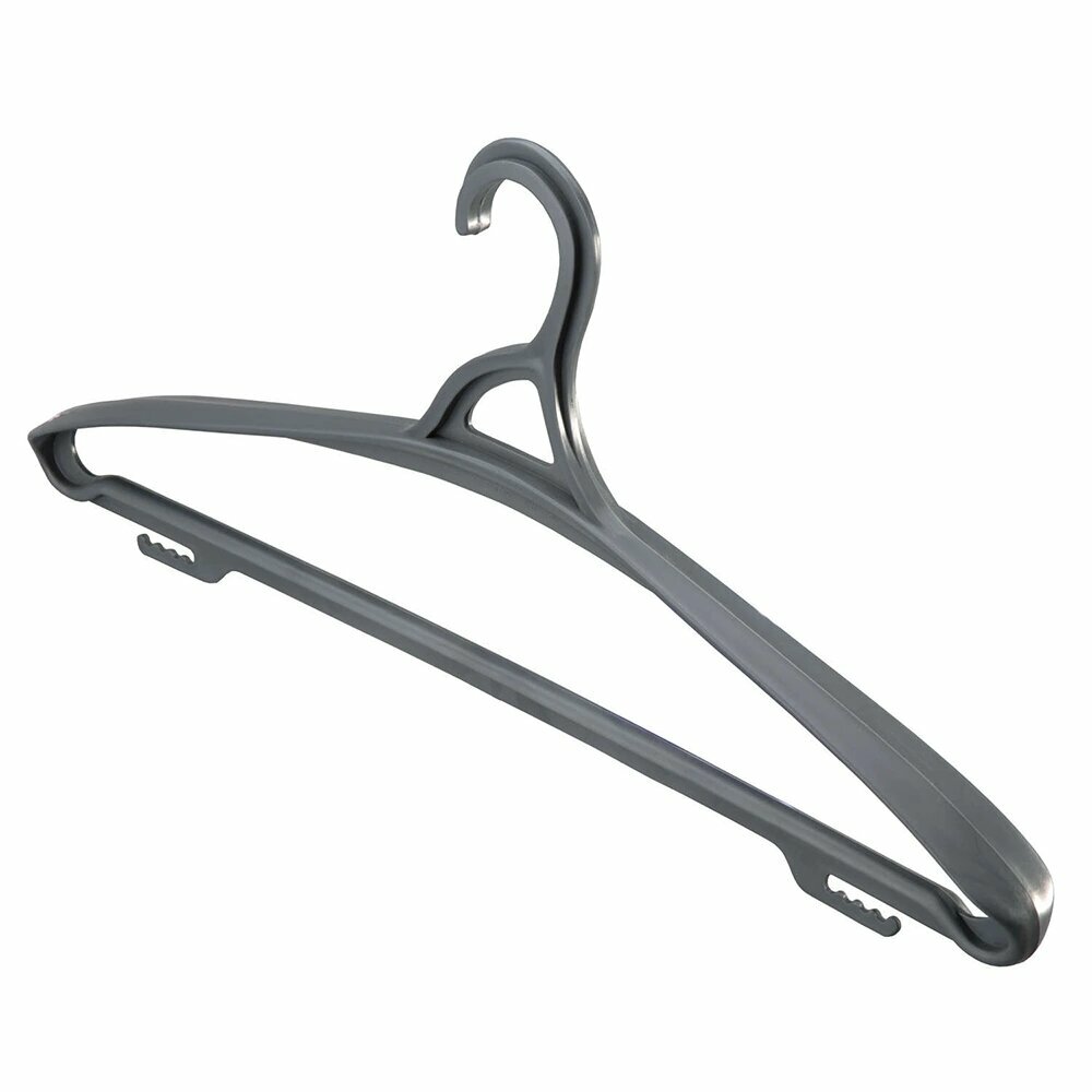 Вешалка Бытпласт, для верхней одежды, размер 52-54, пластик, серая, 1 шт