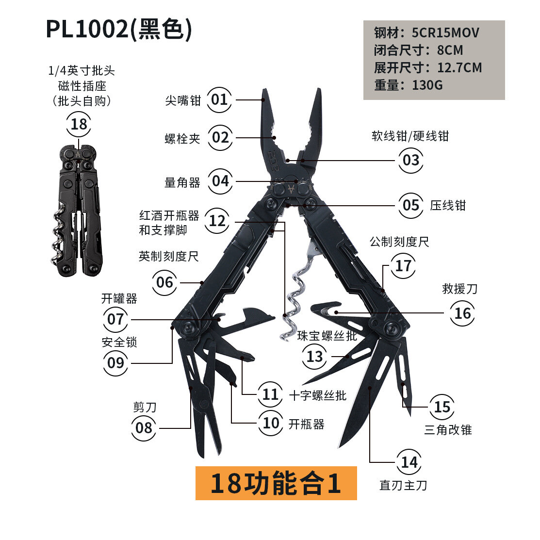 SOG PP1001/PP1002/PL1001 портативные мини-многофункциональные плоскогубцы, складные плоскогубцы