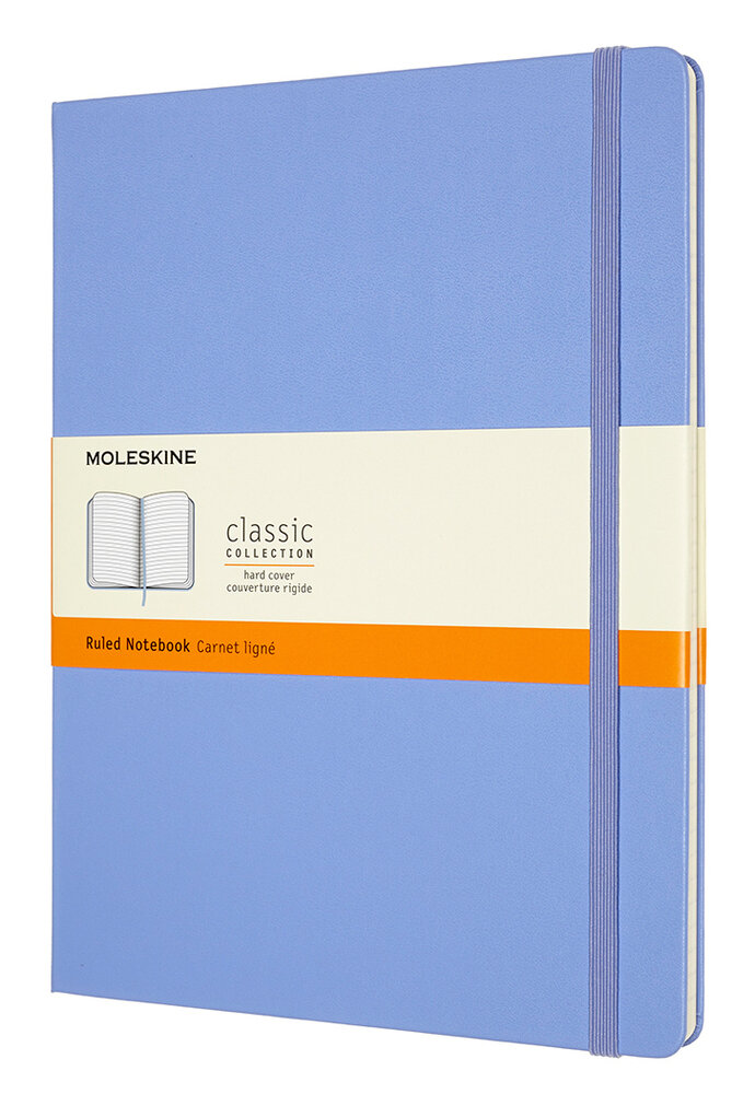 Блокнот Moleskine Classic XLarge, 190 х 250 мм, 192 страниц, линейка, твердая обложка, голубая гортензия