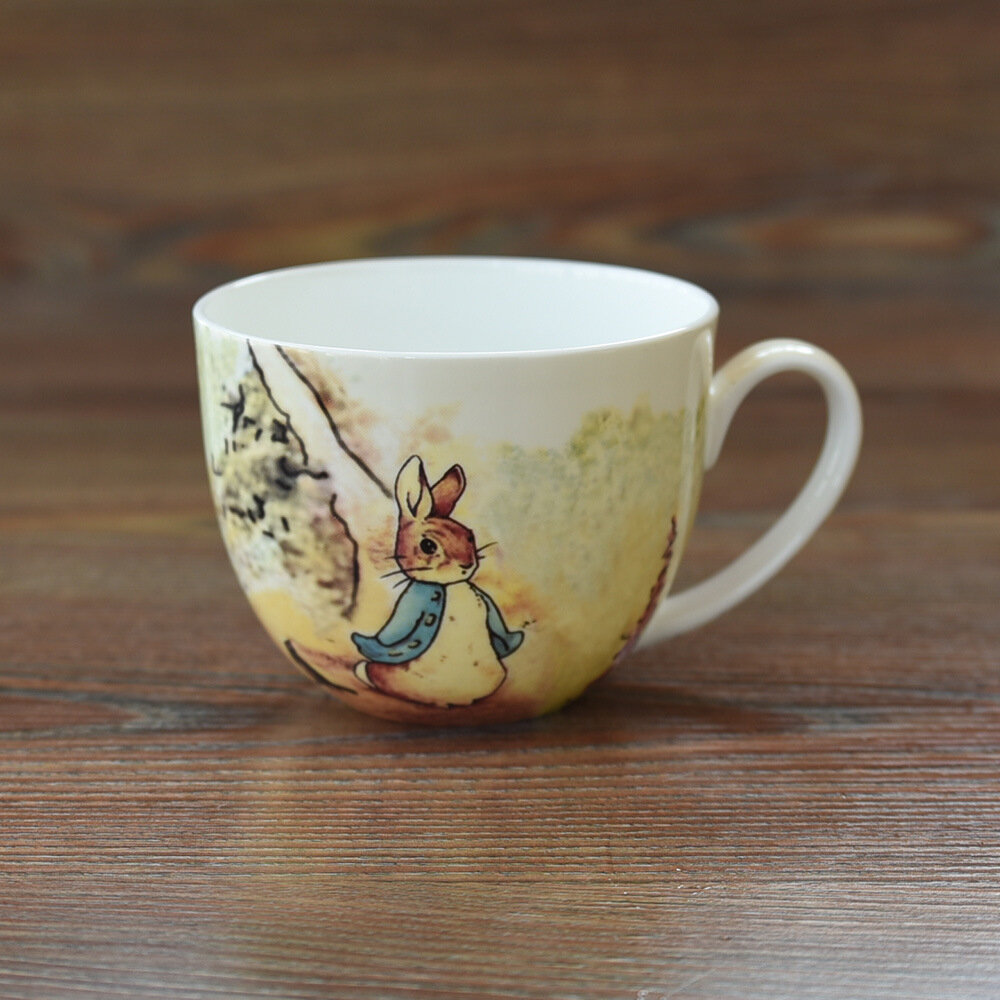 Костяная фарфоровая посуда, чашка для завтрака, чашка для молока, кружка, чашка для лапши с крышкой, ложка, чашка для воды, милый набор посуды для дома