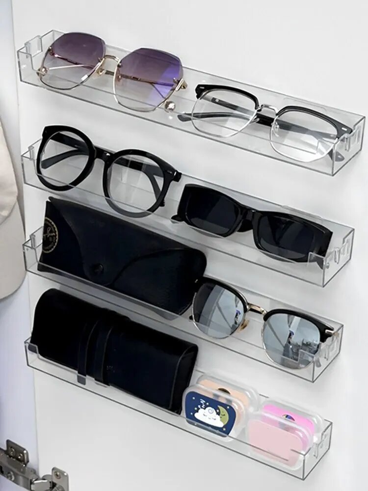 Кофр для очков K259, прозрачный, жёсткий, 30,5см х 5см х 3см