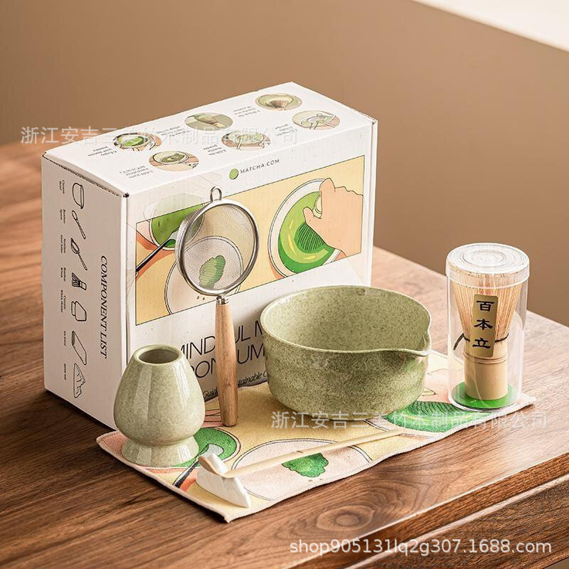 Чаша для матча, свежий и простой стиль, японский стиль, подставка для ста книг, инструмент для матча, подставка для чайного набора