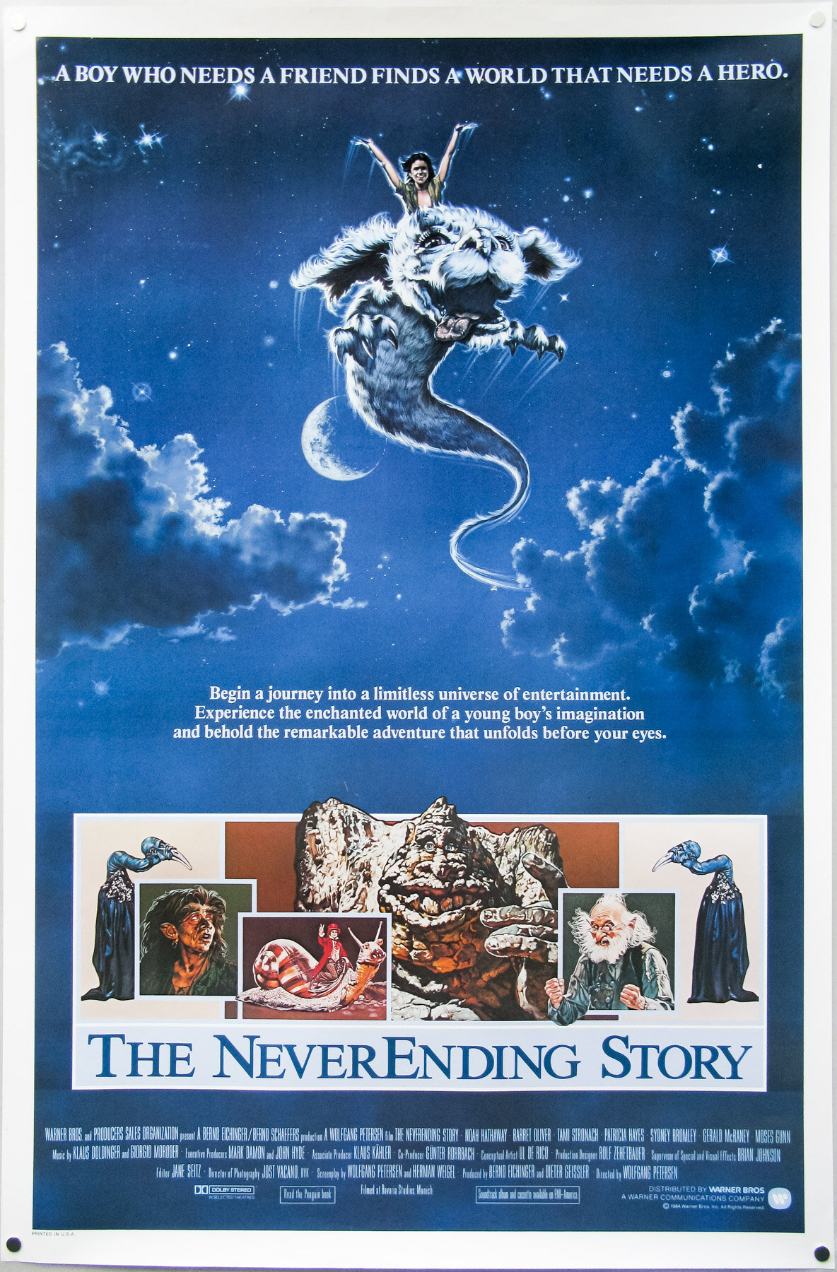 Плакат, постер Бесконечная история 1984 (The NeverEnding Story) на бумаге, размер 42х60см