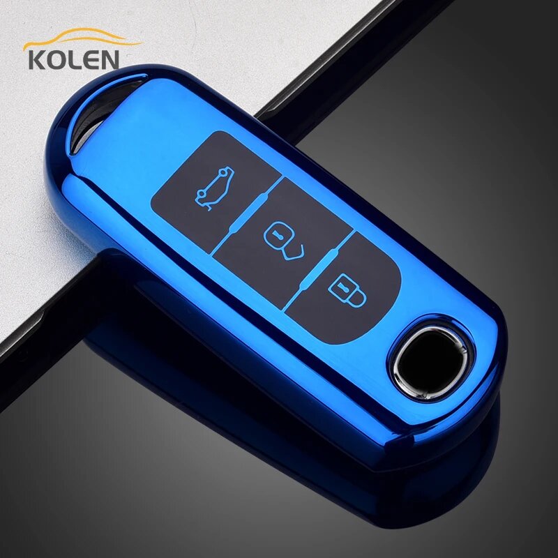 Мягкий чехол из ТПУ для автомобильного дистанционного ключа, чехол для Mazda 2 3 5 6 BL BM GJ B Blue