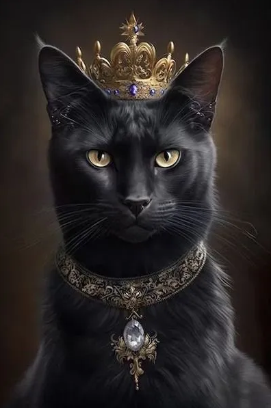 Алмазная Картина "Кошки: Серый Британский Кот С Короной" 5D Круглый Бриллиант 40x50См.