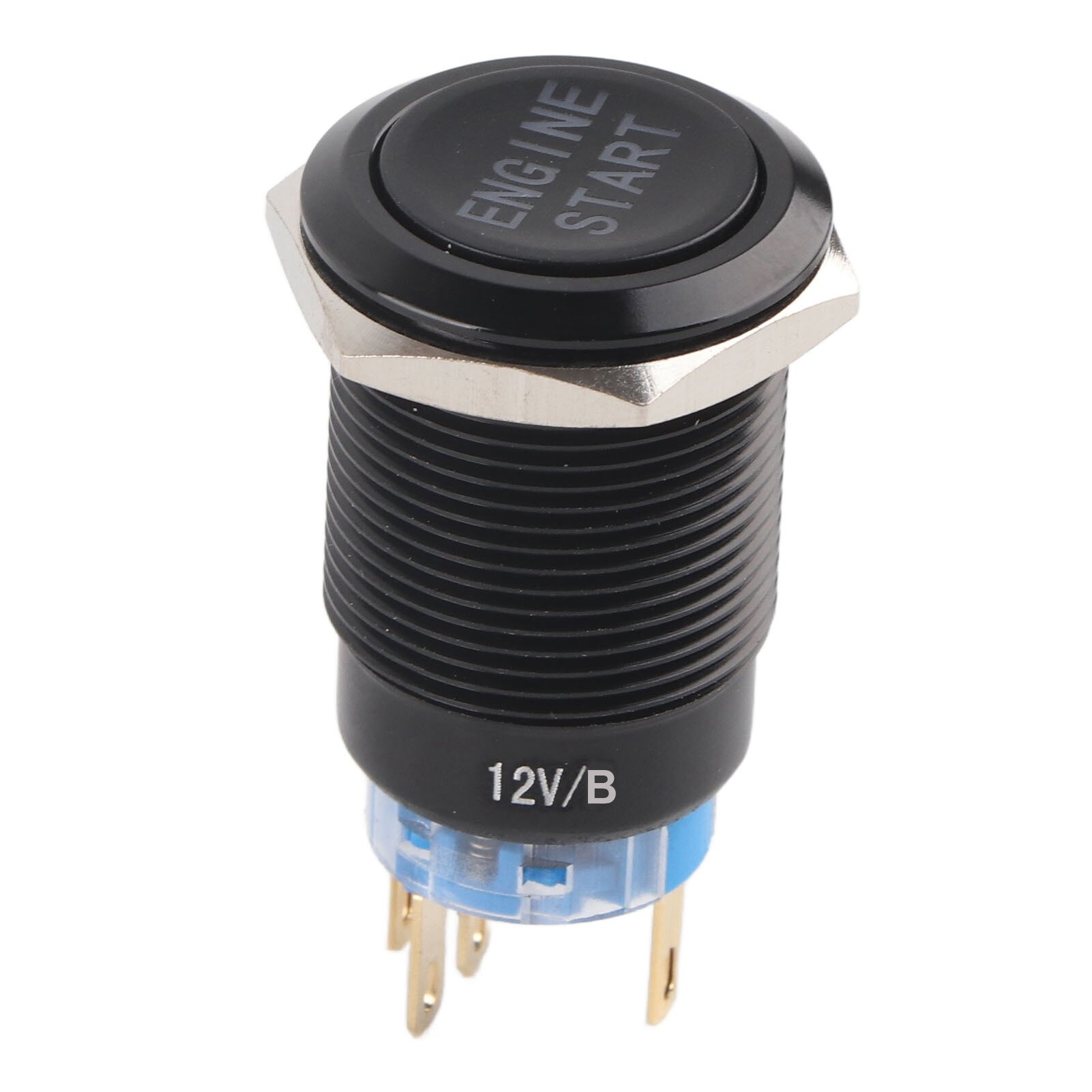 12 В Водонепроницаемый Автомобильный Двигатель Кнопочный Переключатель Запуска Двигателя Зажигания Стартер Черный Цинк Алюминиевый Сплав