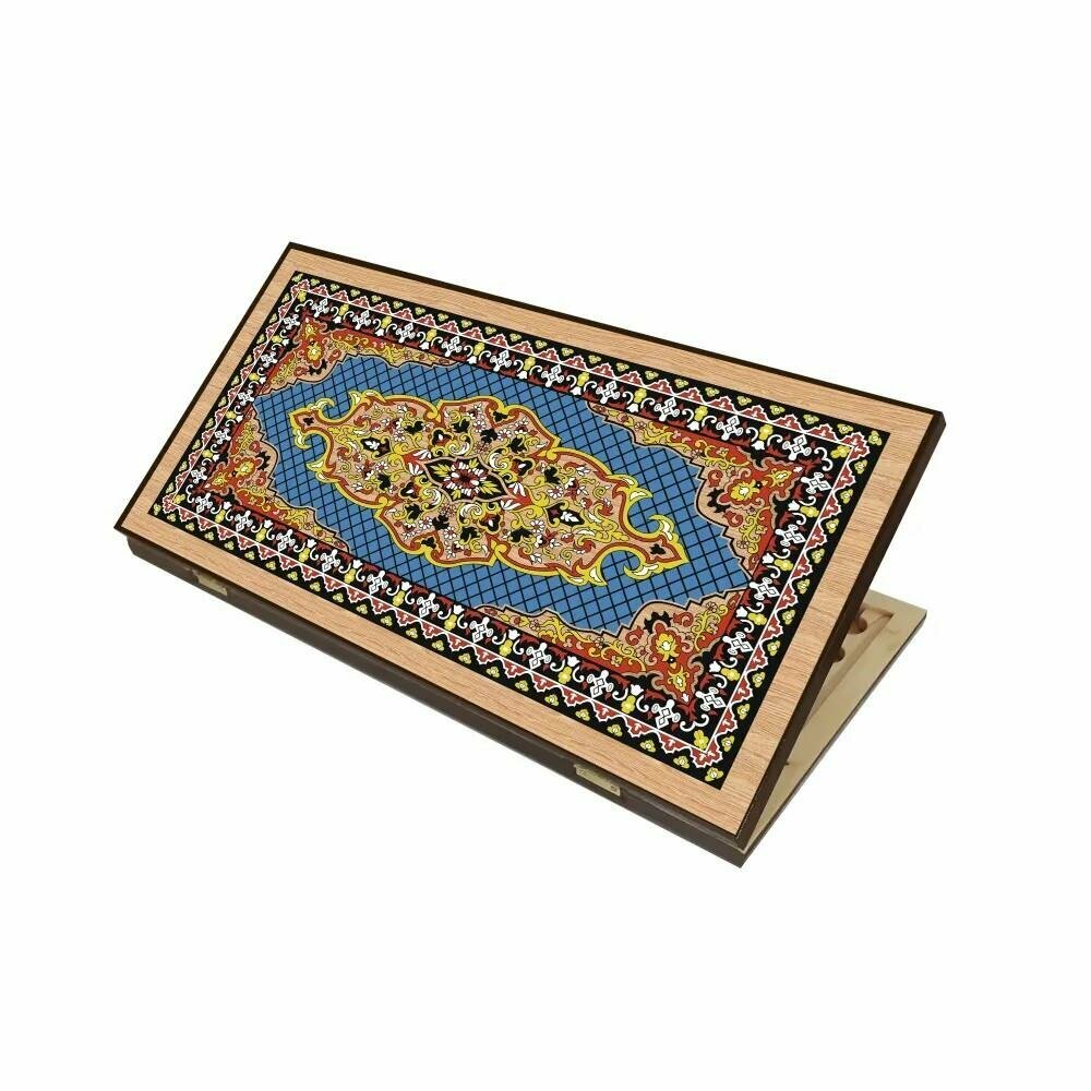 Нарды + Шашки Сирия Голубые малые (Россия, дерево, 40 см), Partida 62361 Partida