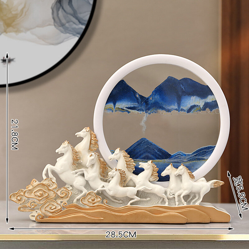 Конный спорт, песочные часы с текущим песком, конный орнамент, декор для гостиной, ТВ-шкафа, винного шкафа, офисного стола, легкий роскошный подарок