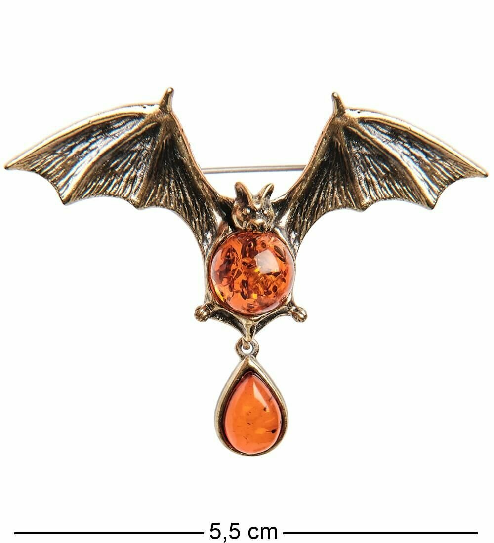 Брошь, янтарь