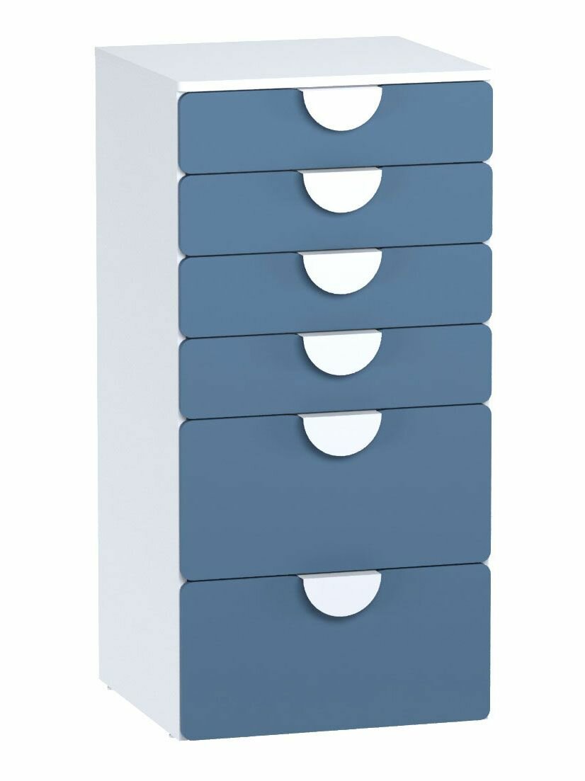 Детский комод для одежды и хранения вещей Пикси с ящиками, 60х57х120 см, Озорной василек / Белый