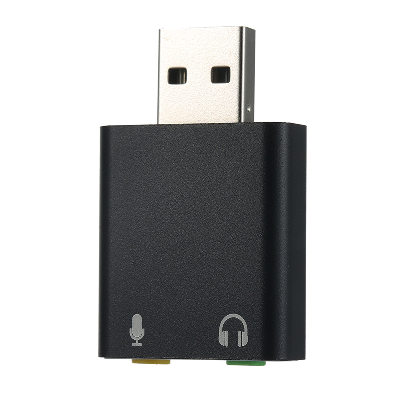 USB Внешняя Звуковая Карта 7.1 USB To 3.5mm Адаптер Для Наушников и Микрофона Звуковая Карта Джек Микрофон Наушники Без Драйверов Для ПК Ноутбук Цвет Черный Серебристый Золотой Интерфейс USB 2.0 Разъемы 1 USB 1 x 3.5mm Аудио 1 x 3.5mm Микрофон Размер